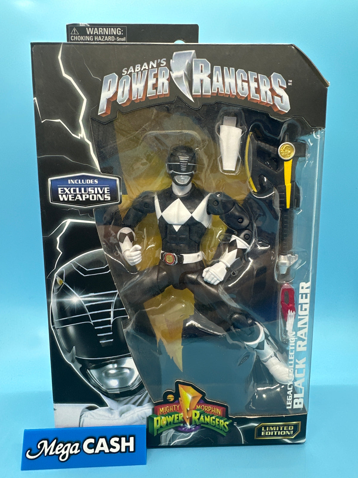 MIGHTY MORPHIN POWER RANGERS BLACK RANGER- EXCLUSIVE WEPONS