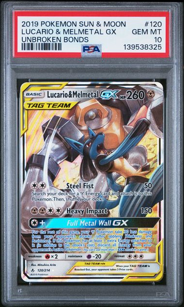 Pokémon - Lucario and Melmetal - PSA 10 - 120/214 Unbroken Bonds